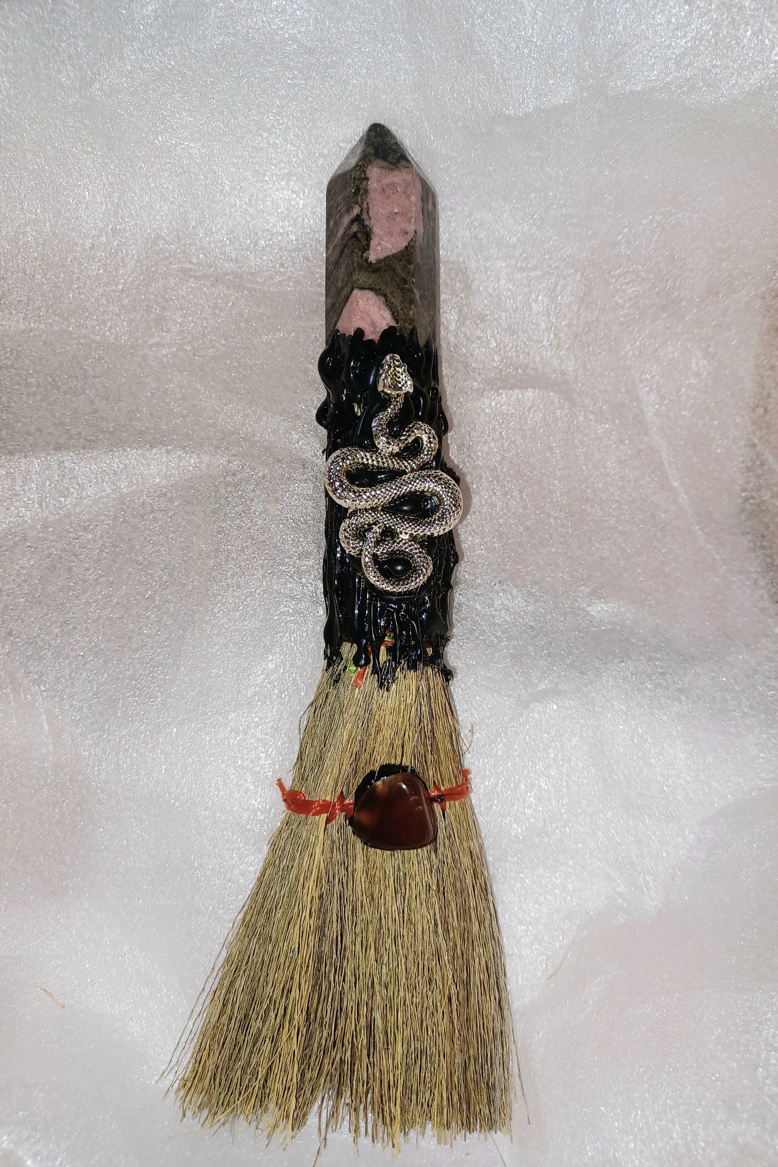 Witch Broom With Long Snake – Crystal Treasures Co